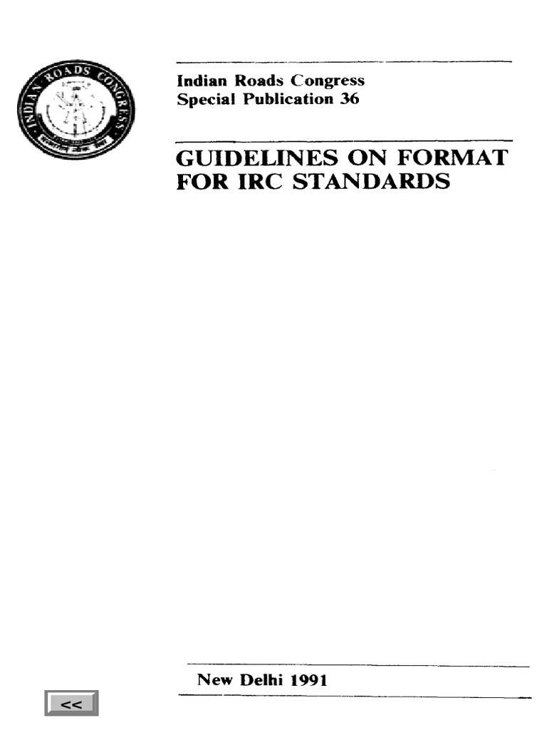 IRC SP 36 Guidelines for Standards | PDF | Photograph | Drawing