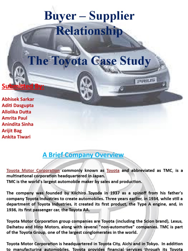 Toyota Case Study Presentation Pdf Enterprise Resource Planning