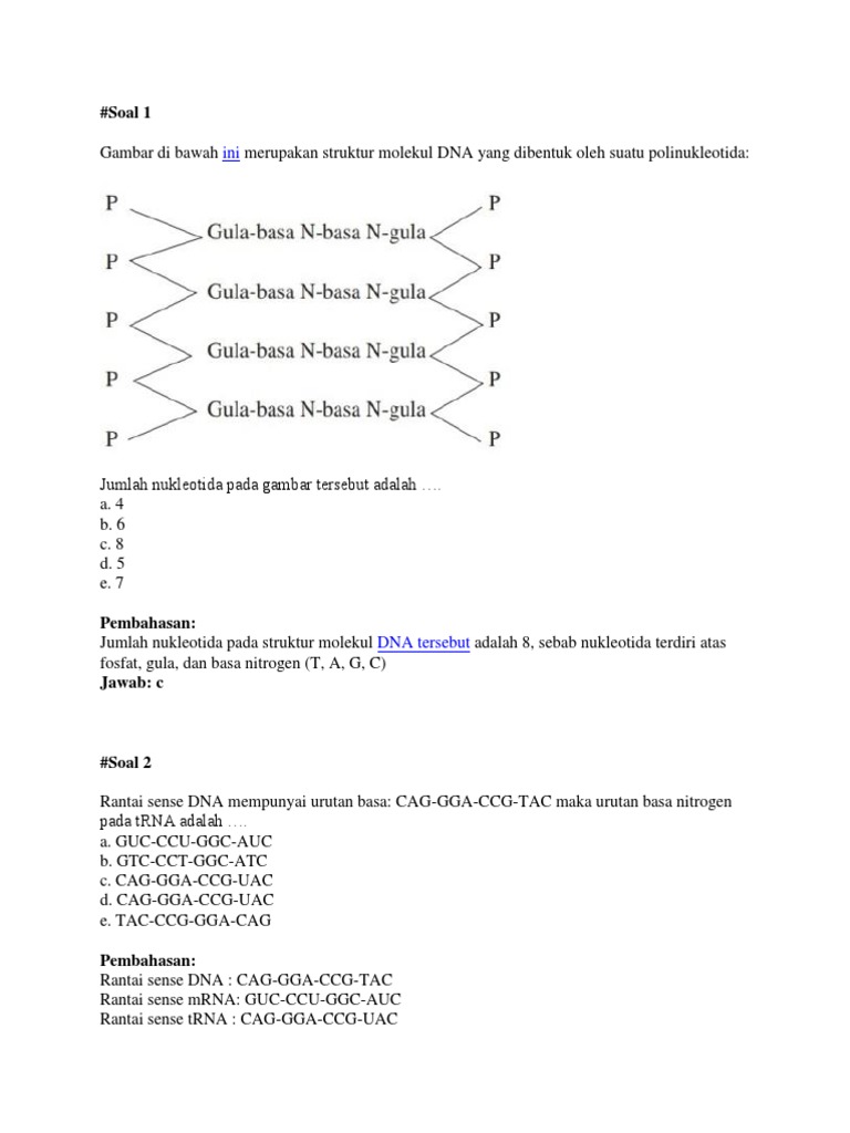 Latihan Soal Substansi Genetika | PDF