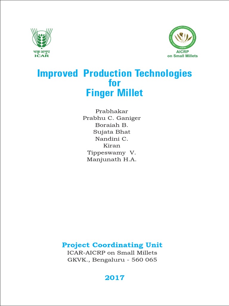 Improved Production Technology For Finger Millet 1 PDF | PDF | Sowing ...