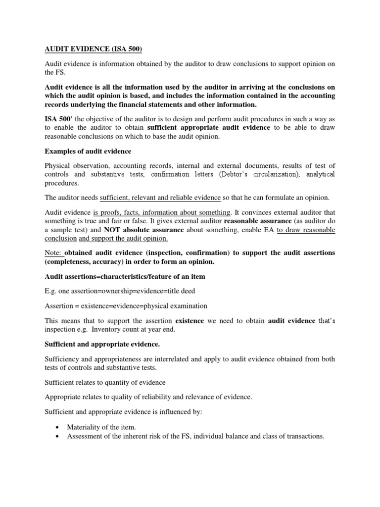 Audit Evidence | PDF | Evidence | Audit