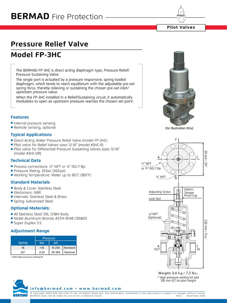 Bermad FP-3HC | PDF | Valve | Chemical Engineering