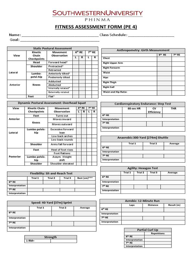 PFA Form and Criterion PE 4 | PDF | Anatomical Terms Of Motion | Foot