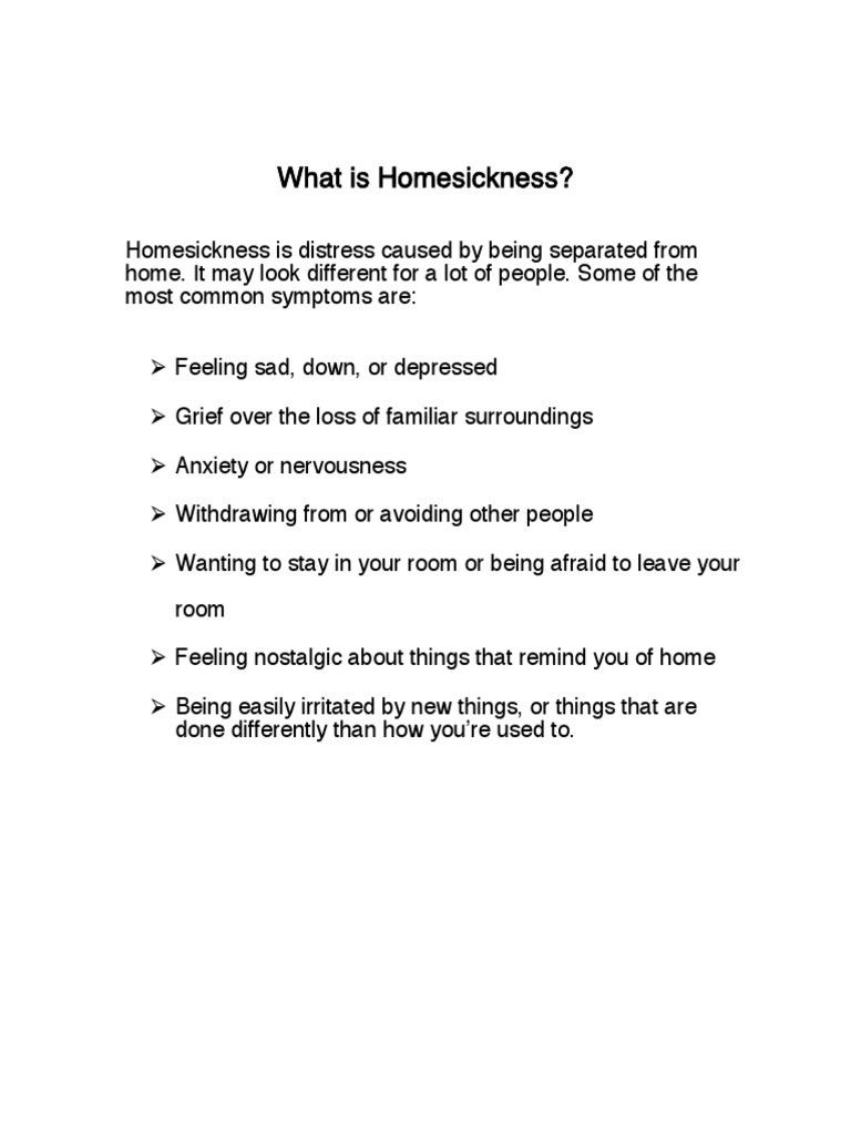 Homesickness | PDF | Anxiety | Emotions
