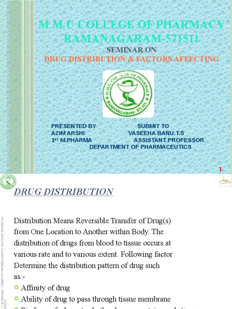 Drug Distribution | PDF | Capillary | Cell Membrane