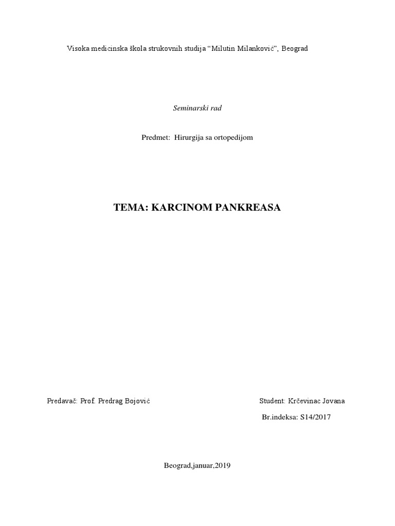 Karcinom Pankreasa | PDF