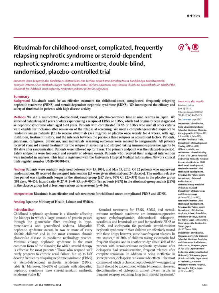 Rituximab Trial | PDF | Clinical Trial | Nephrology