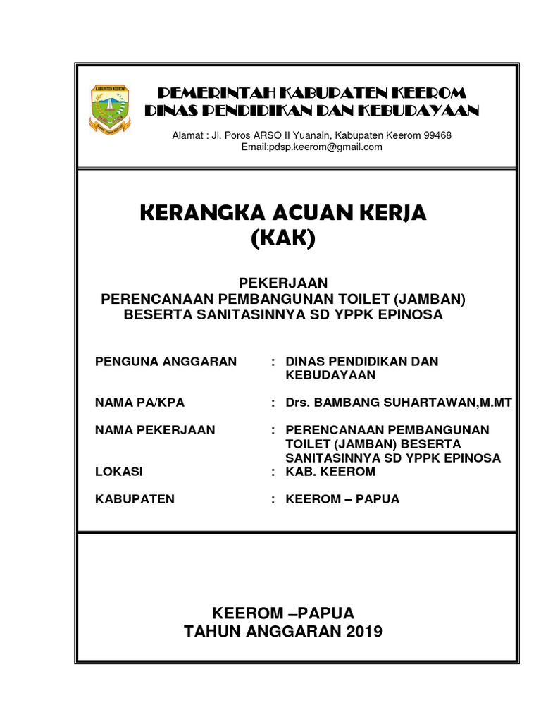 Rab Perencanaan Pembangunan Toilet Beserta Sanitasinya SD Yppk Epinosa ...
