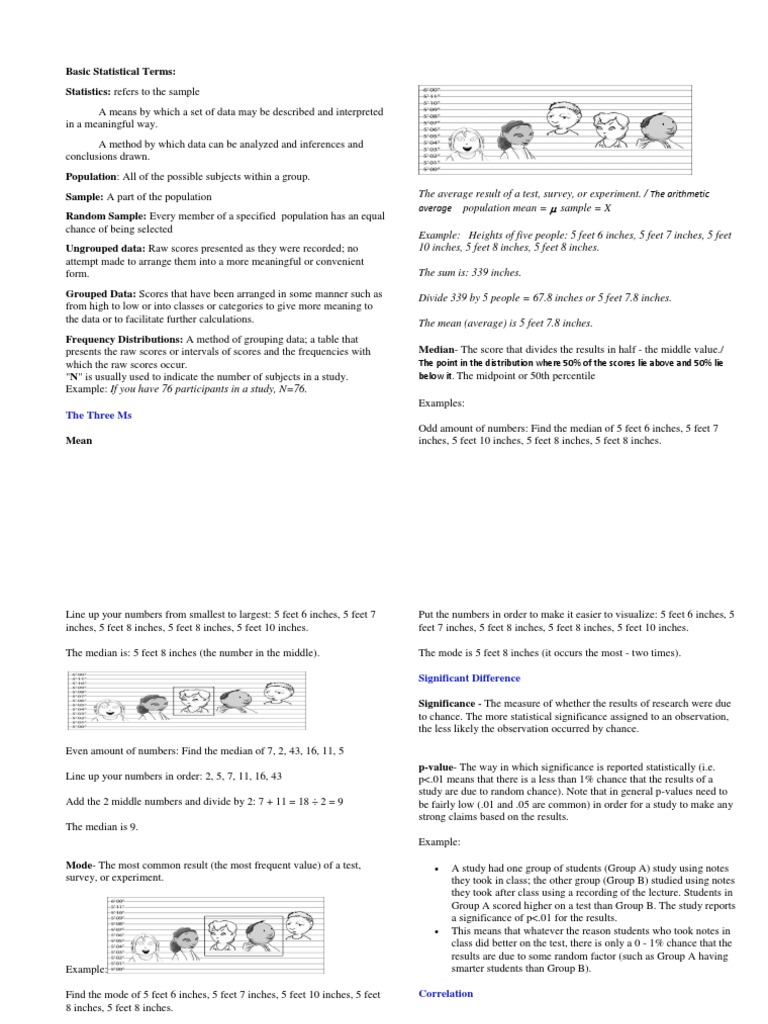 Basic Statistical Terms | PDF | Mean | Correlation And Dependence