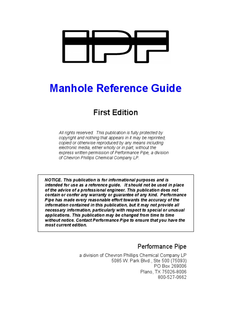 Manhole Reference Guide | PDF | Young's Modulus | Pipe (Fluid Conveyance)