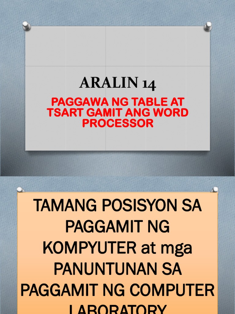Aralin 14 Paggawa NG Table at Tsart | PDF