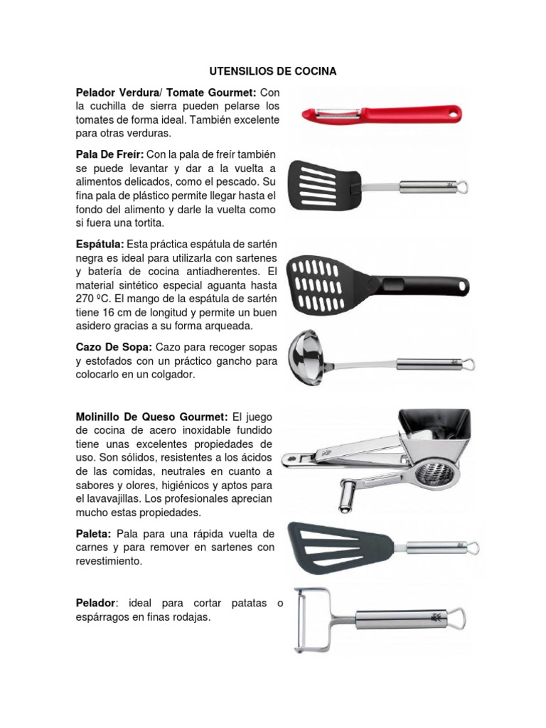 Utensilios de Cocina | PDF | Cuchara | Fritura