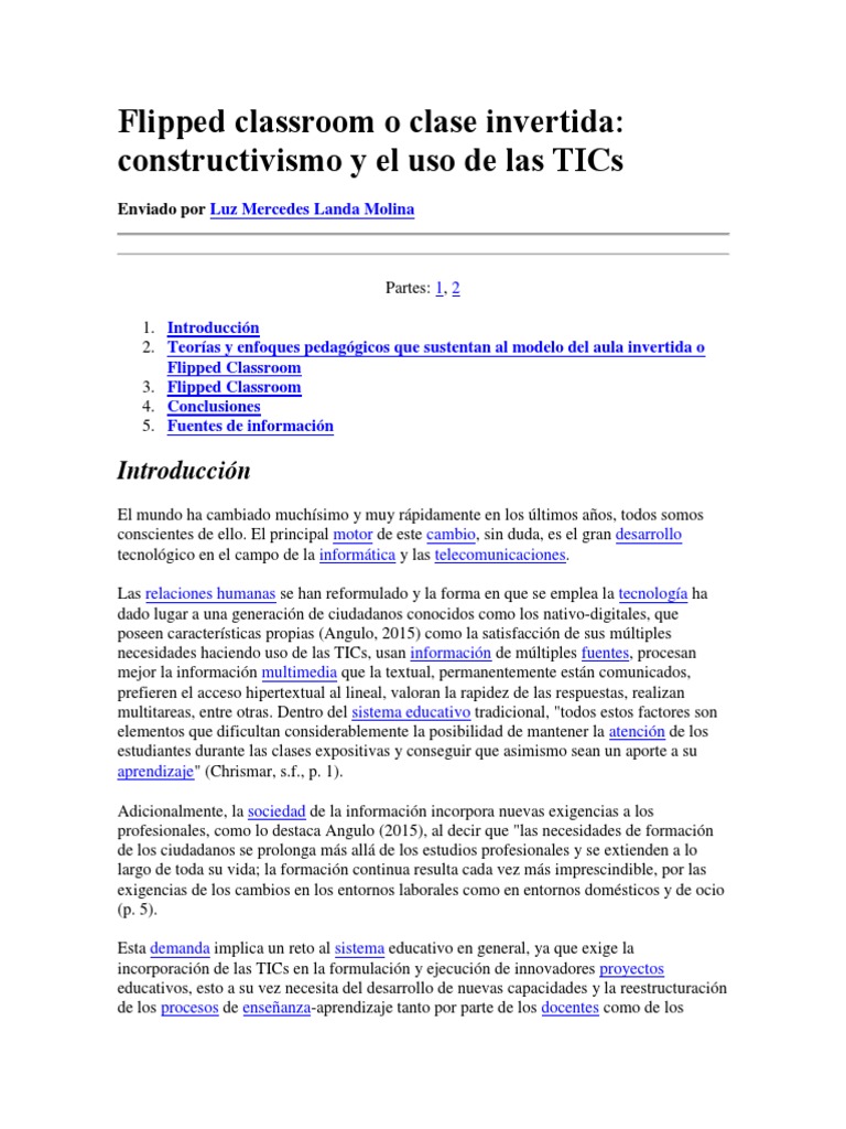 Flipped Classroom O Clase Invertida Descargar Gratis Pdf