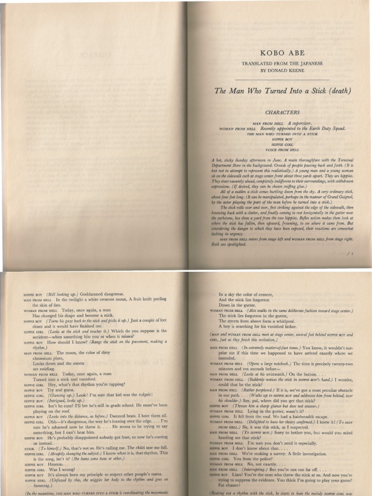 Kobo Abe, The Man Who Turned Into A Stick | PDF