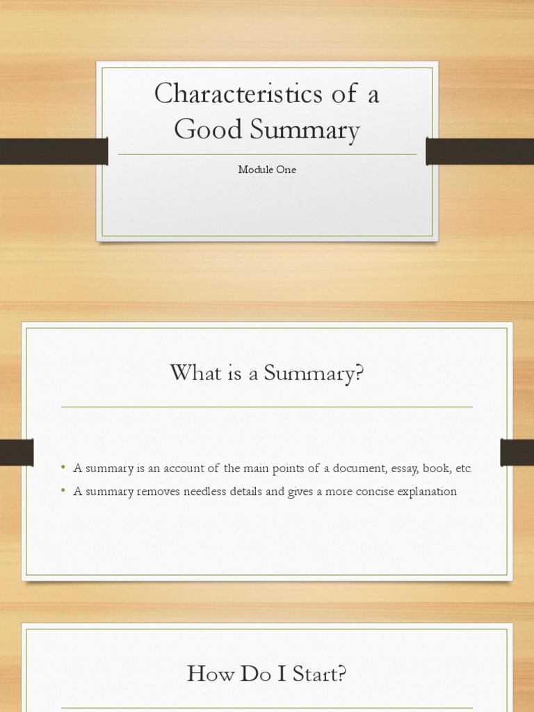 Key Traits of Effective Summaries | PDF | Career & Growth