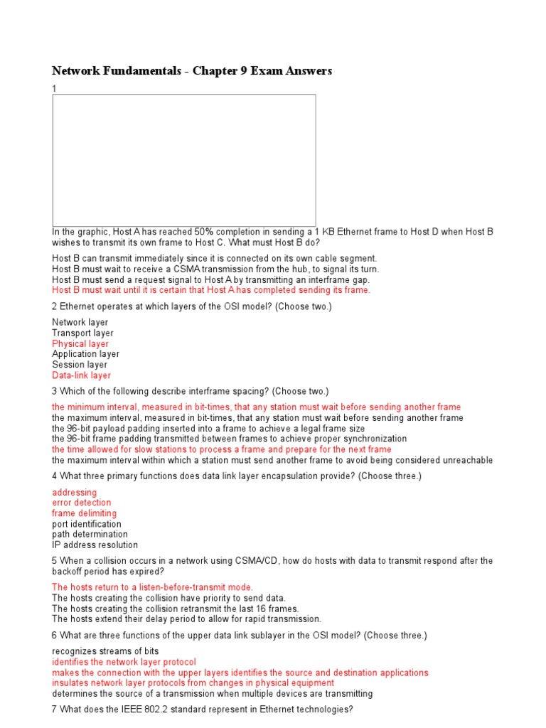 Ccna Exploration Network Fundamentals Chapter 9 Test Pdf Ethernet