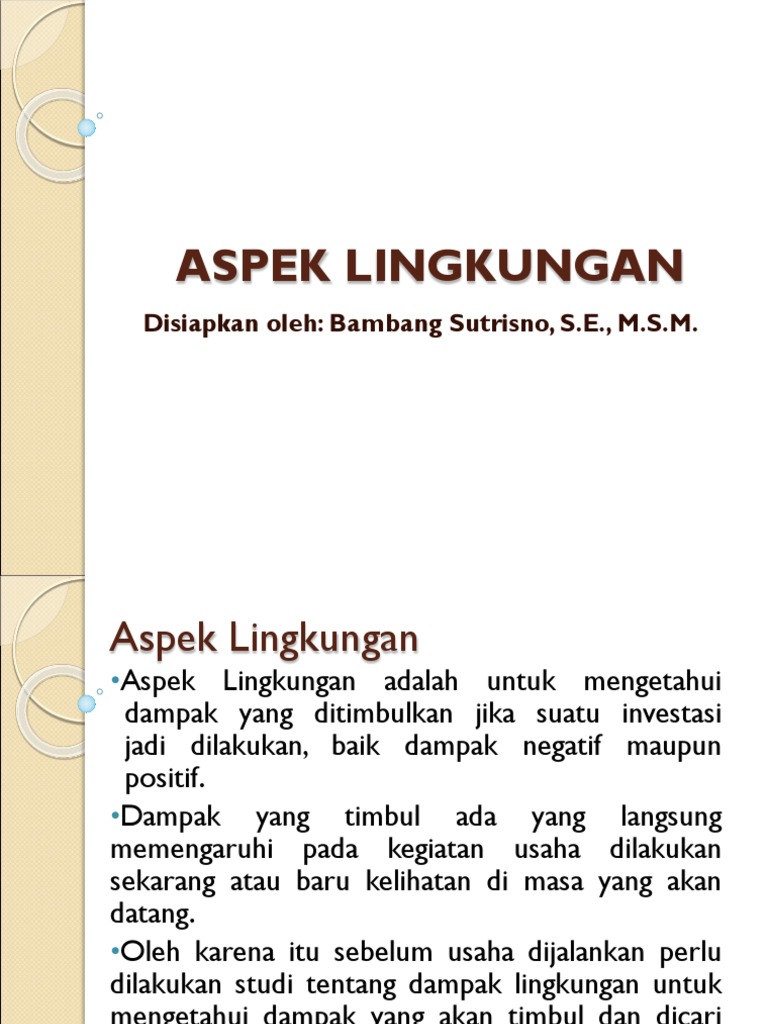 8 Aspek Lingkungan | PDF