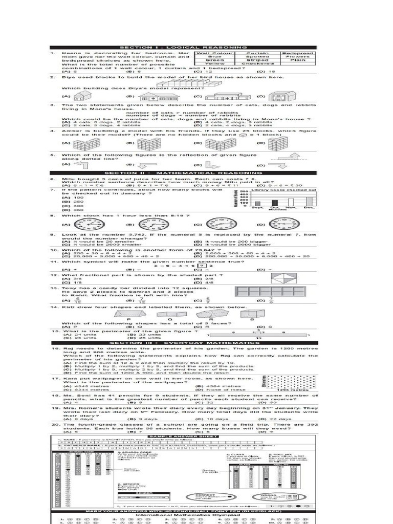 Class 4 IMO Paper | PDF