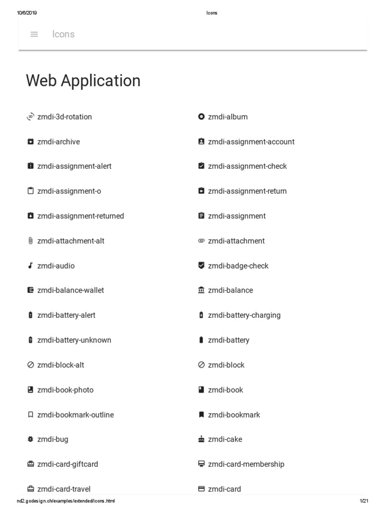 Icons ZMDI | PDF | Computing | Software