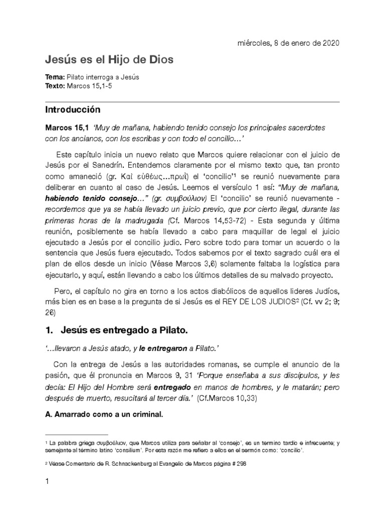 Interrogatorio de Jesús ante Pilato | PDF | Poncio Pilato | Evangelio ...