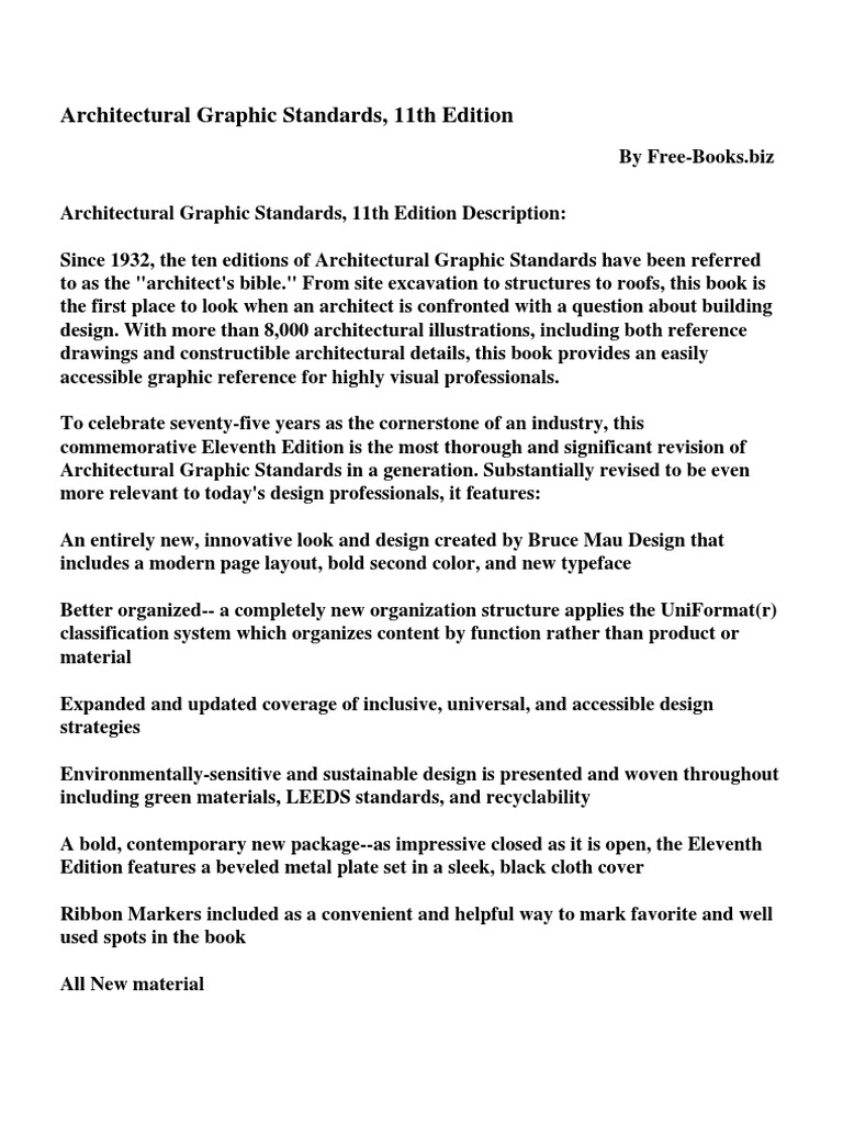 Architectural Graphic Standards PDF | PDF | Building Information ...