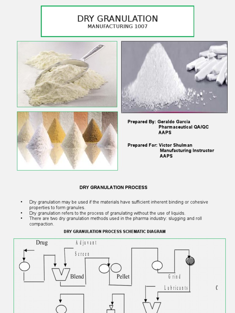 Dry Granulation Methods in Pharma | PDF | Tablet (Pharmacy) | Materials