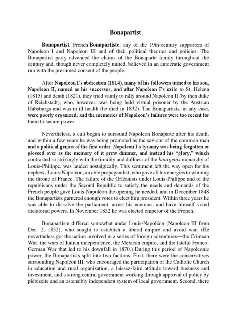 Bonapartism | PDF | Napoleon | Forms Of Government