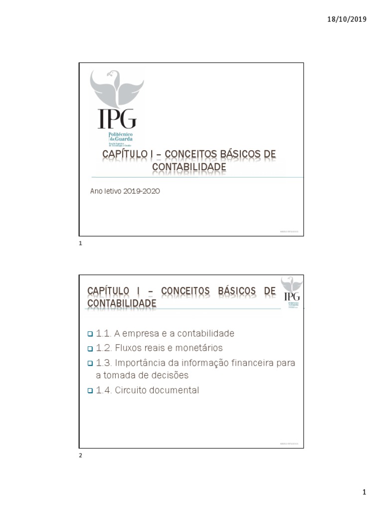 Capítulo 1 - Conceitos Básicos de Contabilidade | PDF | Contabilidade ...