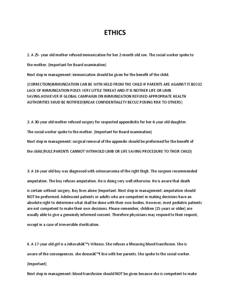 Ethics Essential For Usmle Step 1 Exam | PDF | Surrogacy | Surgery