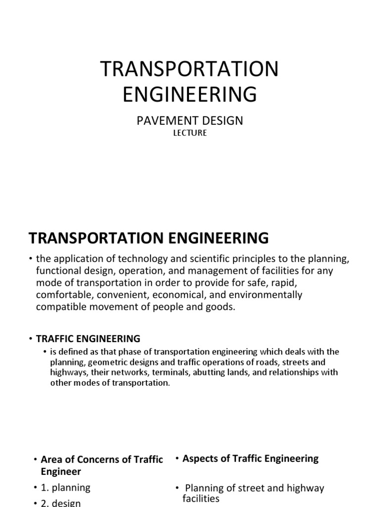 Transpo Eng'g Slides 1 PDF | PDF | Young's Modulus | Road Surface
