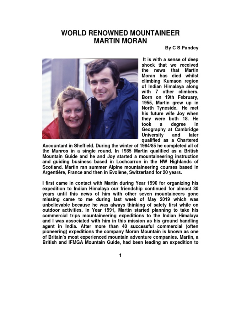 Article On Martin Moran | PDF | Mountaineering