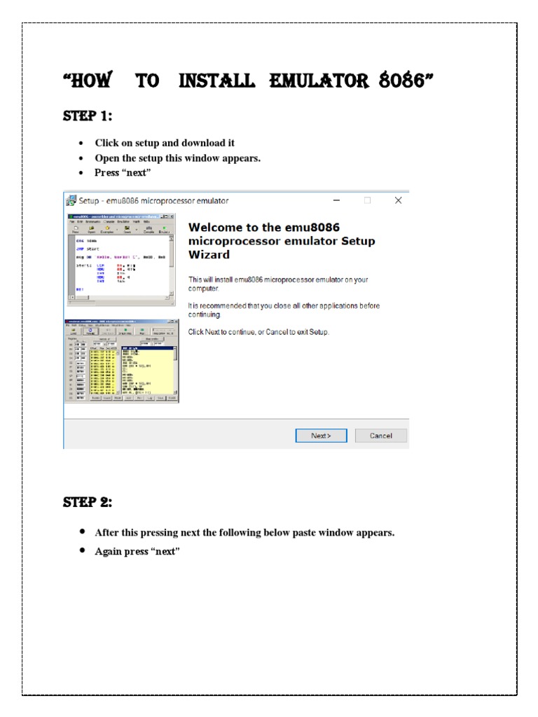How To Install Emulator 8086 | PDF