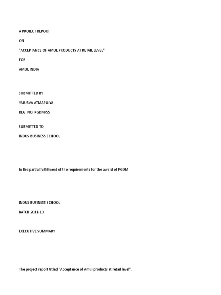 Amul India | PDF | Marketing Research | Sampling (Statistics)