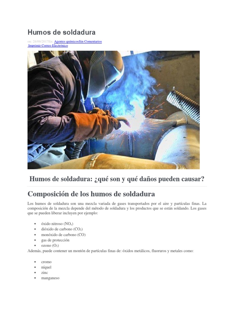 Composición de Los Humos de Soldadura | PDF | Soldadura | Construcción