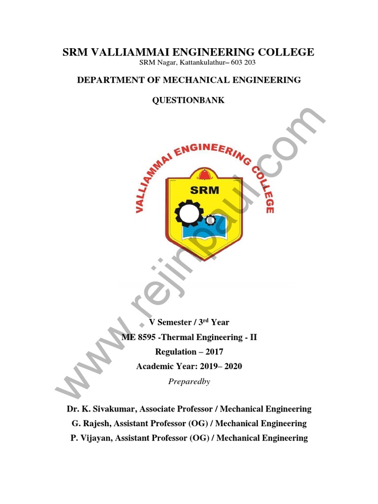 Thermal Engineering II Question Bank | PDF | Boiler | Turbine