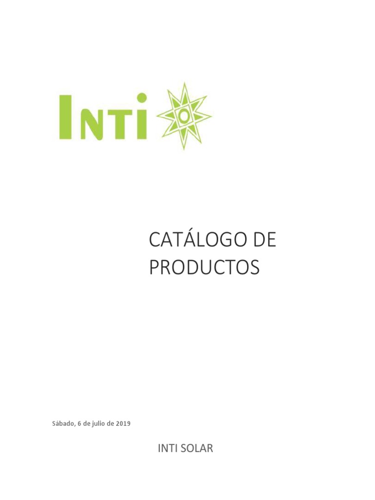 Catalogo de Productos Inti | PDF | Inversor de energia | Panel solar