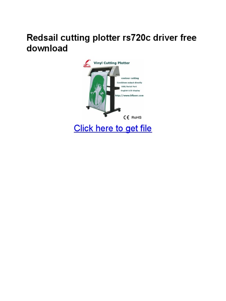 Redsail Cutting Plotter rs720c Driver Free Download PDF | PDF ...