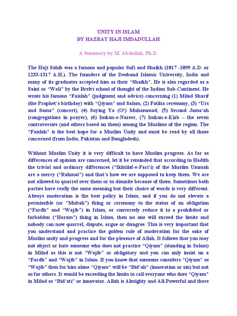 Unity in Islam | PDF | Religious Behaviour And Experience | Islamic ...