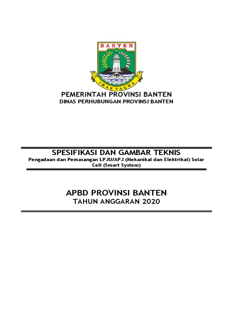PENGADAAN DAN PEMASANGAN LPJU/APJ SOLAR CELL (SMART SYSTEM) DI PROVINSI ...