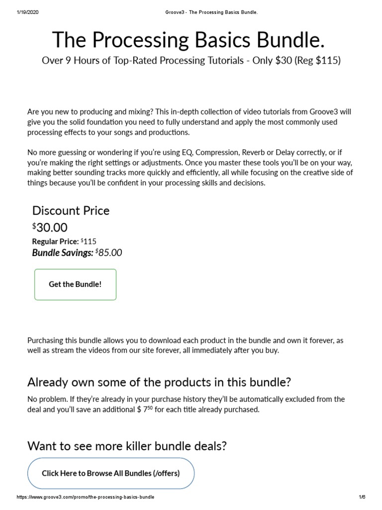 Groove3 - The Processing Basics Bundle | PDF | Business