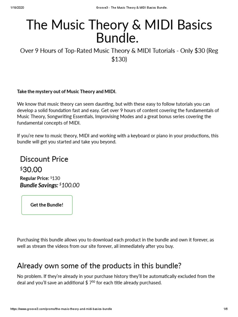 Groove3 - The Music Theory & MIDI Basics Bundle | PDF | Entertainment | Entertainment (General)
