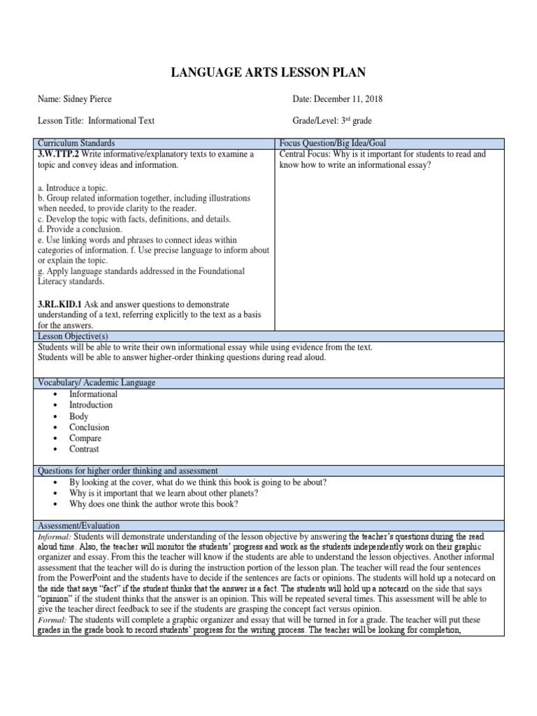 3rd Grade Unit and Lesson Plans | PDF | Educational Assessment | Planets