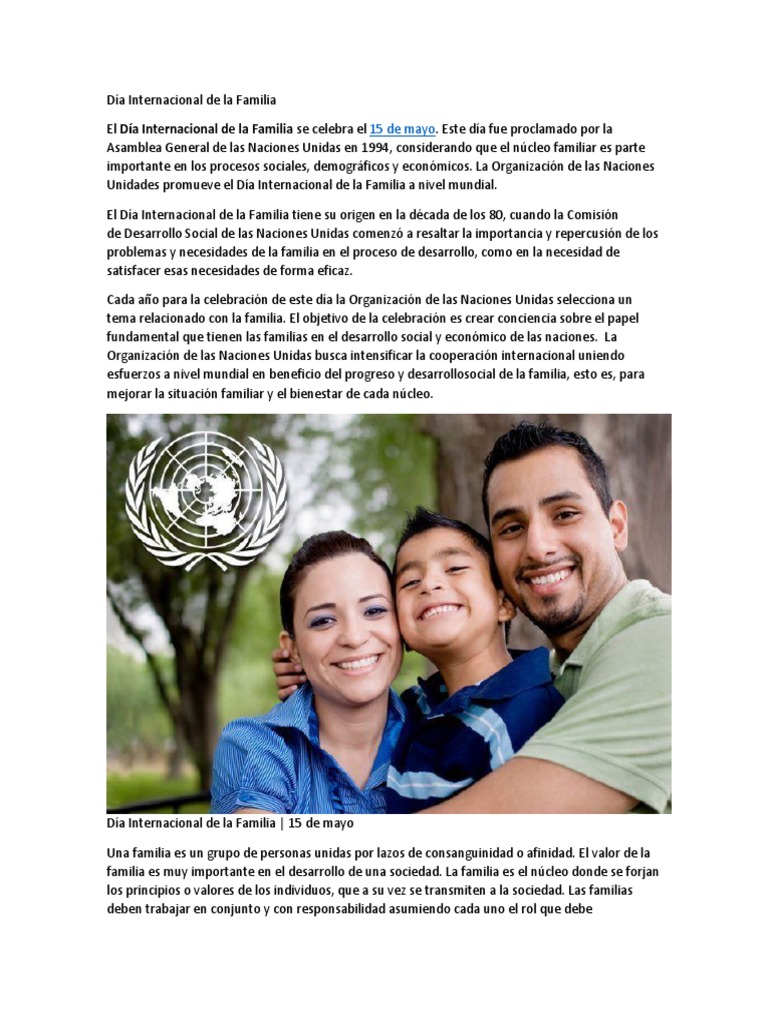 Día Internacional de La Familia | PDF
