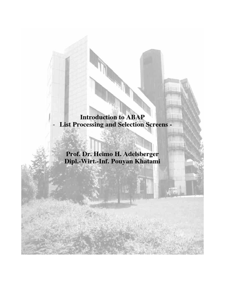 Abap Part 4 List Sel Pdf Icon Computing String Computer Science 