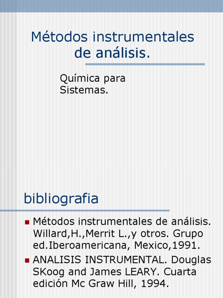 Métodos Instrumentales de Análisis | PDF | Cromatografía | Espectro de ...