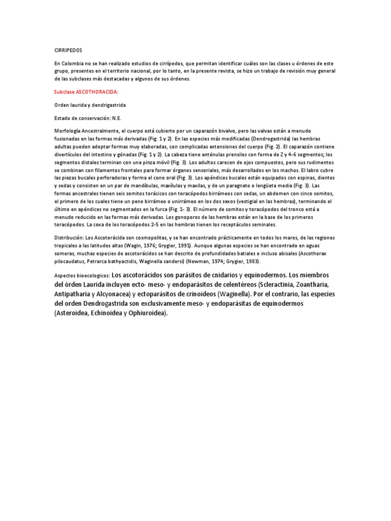 CIRRIPEDOS | PDF | Crustáceo | Organismos