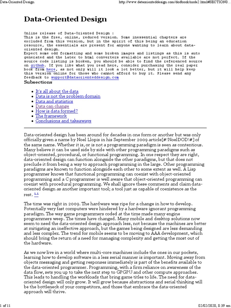 An Introduction To The Core Principles Of Data Oriented Design Pdf Object Oriented