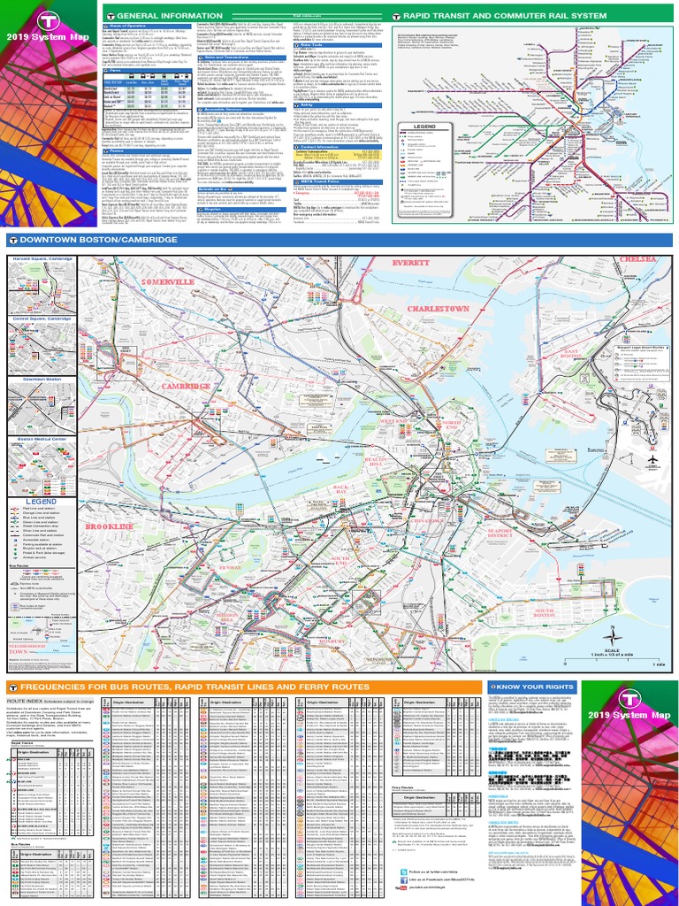 2019 07 01 Mbta System Map Full PDF | Download Free PDF | Bus Transport ...