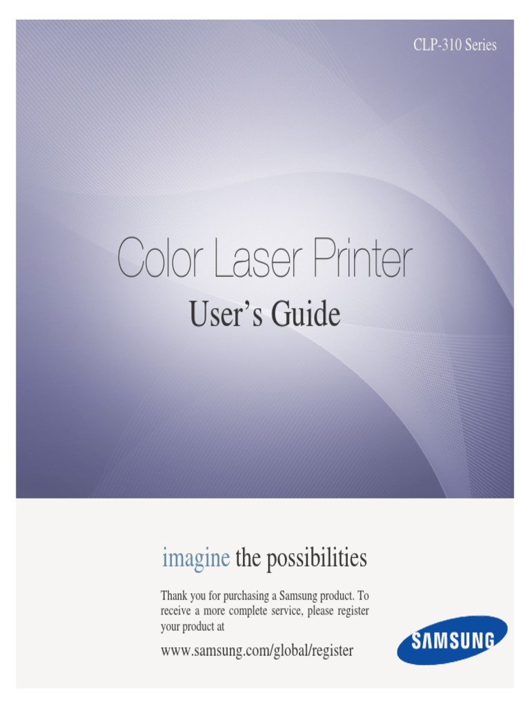 Samsung CLP 315 Color Laser Printer Manual PDF | PDF | Ac Power Plugs ...