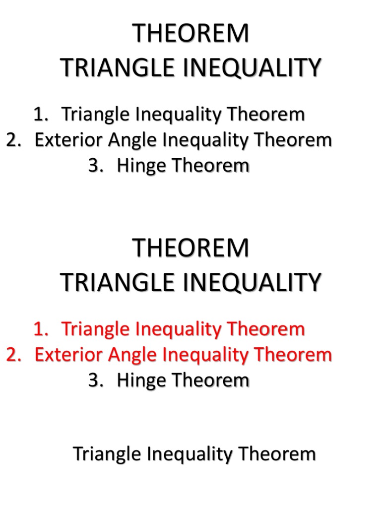 Triangle Inequality TheoremExterior and Triangle | PDF | Triangle ...